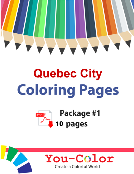 Quebec city Coloring Pages - Package #1 - 10 Organic, Hand-drawn Illus ...